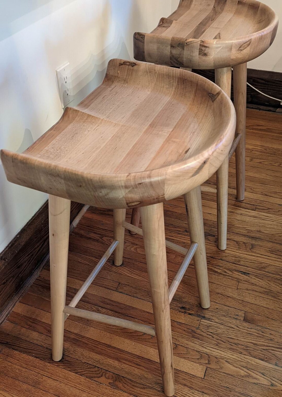 Maple Wagon Seat Counter Bar Stool for Kitchen Island Unfinished Kit - Etsy