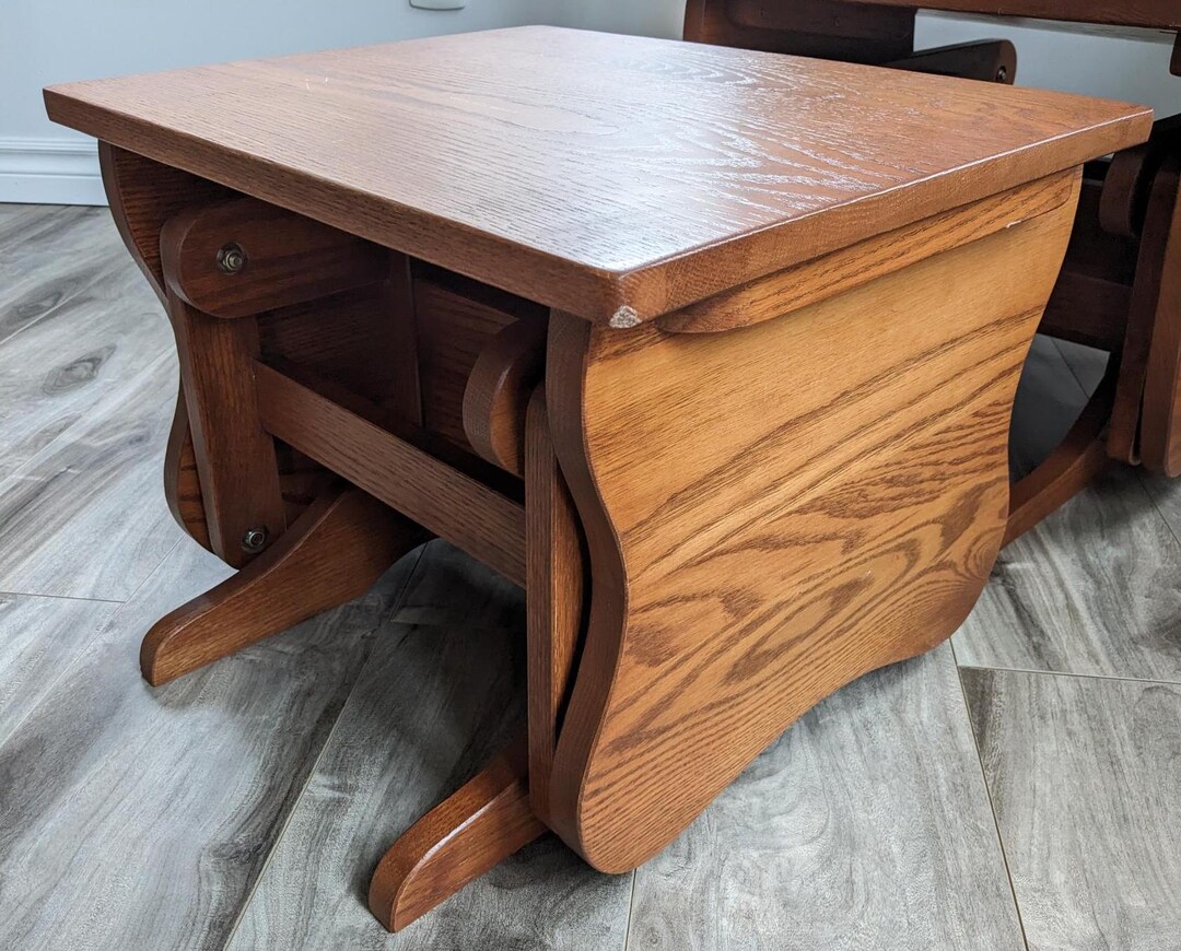 Red Oak Traditional Gliding Ottoman Foot Stool Kit Without Stain Finish ...