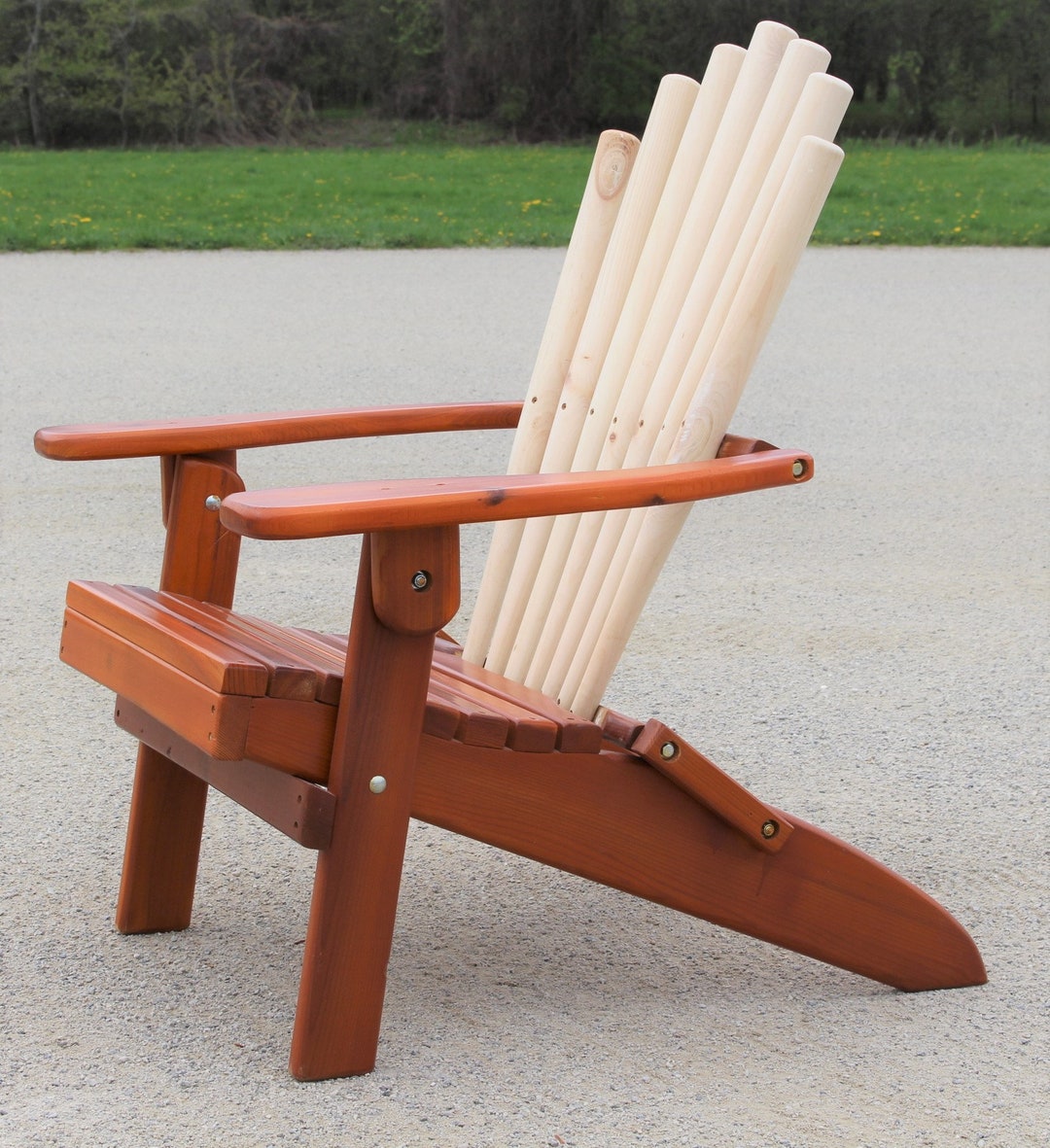 Handcrafted Folding Cedar Baseball Bat Patio Deck Cottage Chair Sub ...
