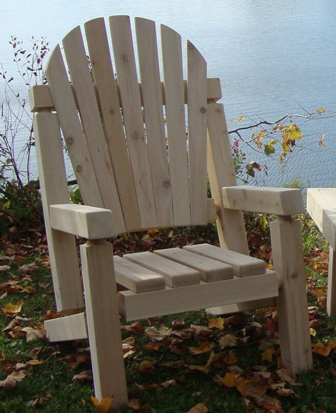 Cedar Log Adirondack Muskoka Chair Kit for Cottage Deck Patio - Etsy