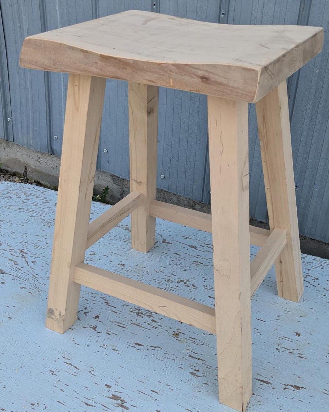 Live Edge Saddle Seat Bar Stool Kit Without Stain Finish - Etsy