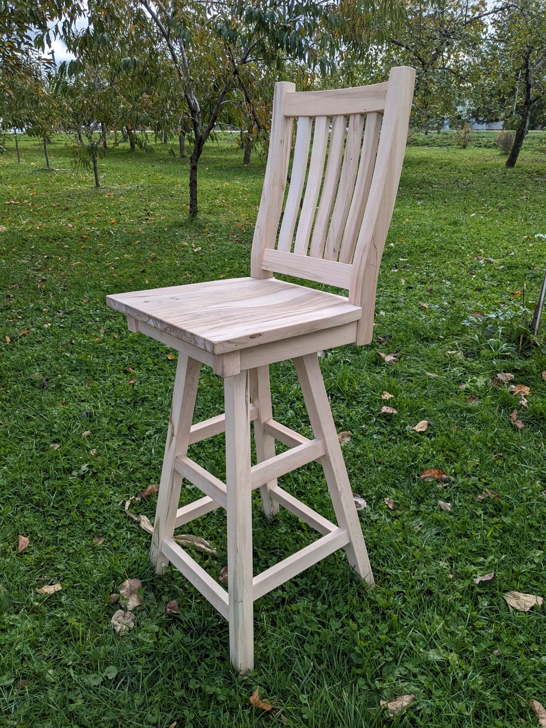 Custom Built Maple Mission Swivel Bar Stool With Custom Stain Finish - Etsy