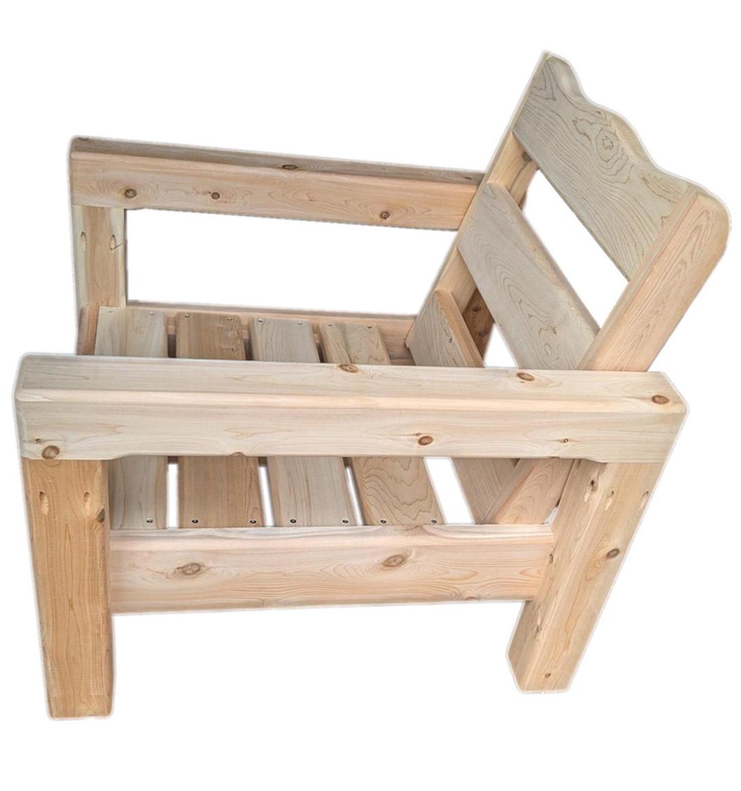 Cedar Log Patio Chair With Square Legs - Etsy