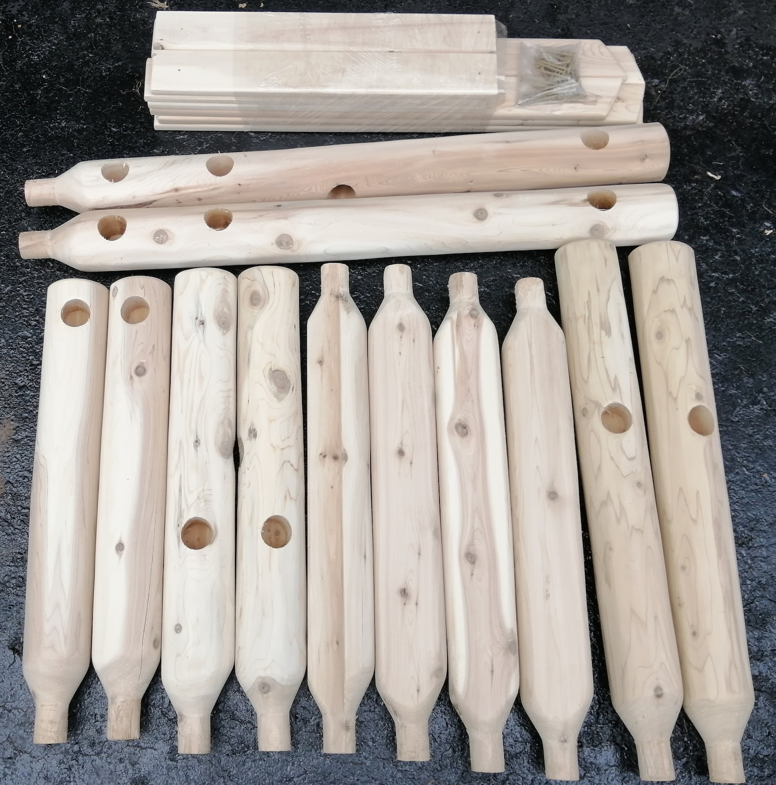 Amish Handcrafted Cedar Log Adirondack Chair Kit for Your DIY Project ...