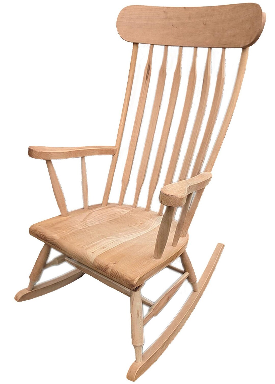 Mennonites Handmade Cherry Boston Rocking Chair Kit Without Stain ...