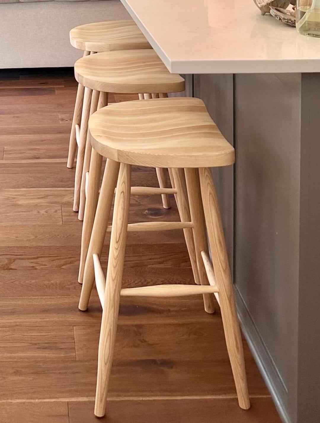 24" Seat High Ash Comfy Seat Kitchen Counter Bar Stool Kit DIY Without ...