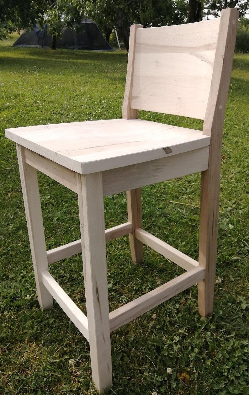 Custom Built Ontario Maple Full Back Bar Stools for Kitchen - Etsy