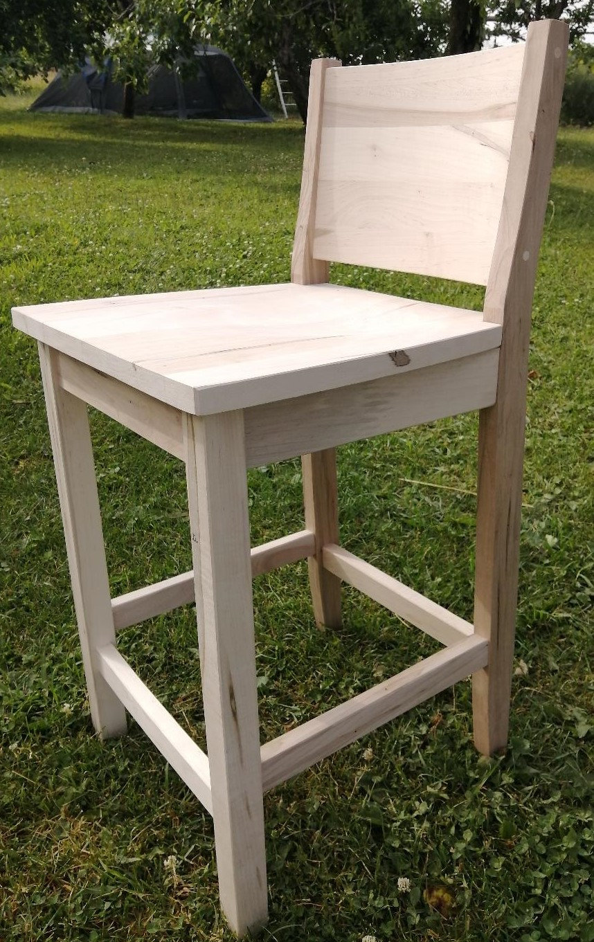 Custom Built Ontario Maple Full Back Bar Stools for Kitchen - Etsy
