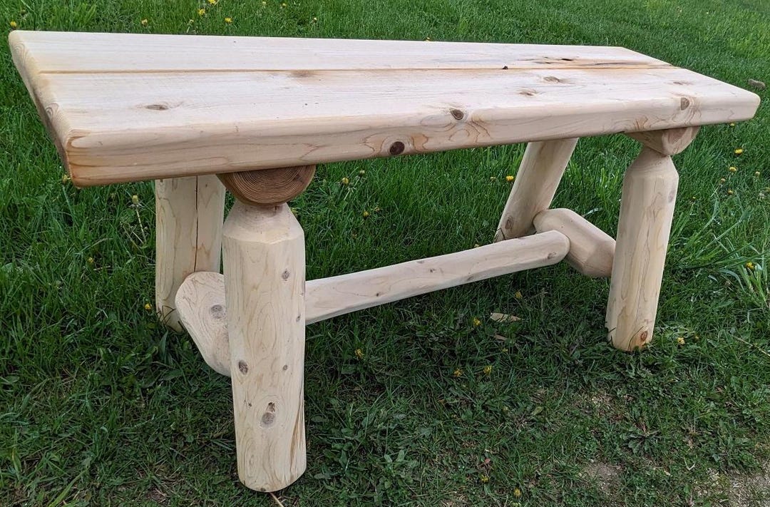 Handcrafted Cedar Log Bench Kit - Etsy