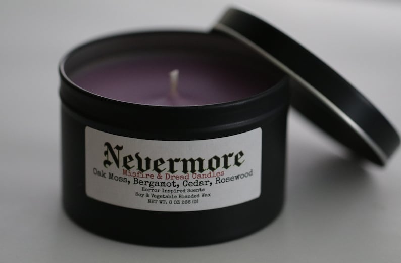 Nevermore: Halloween Horror Fan Soy Wax Scented Candle Phthalate Free ...