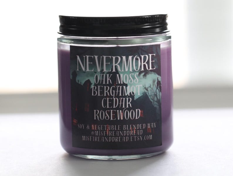 Nevermore: Halloween Horror Fan Soy Wax Scented Candle Phthalate Free ...