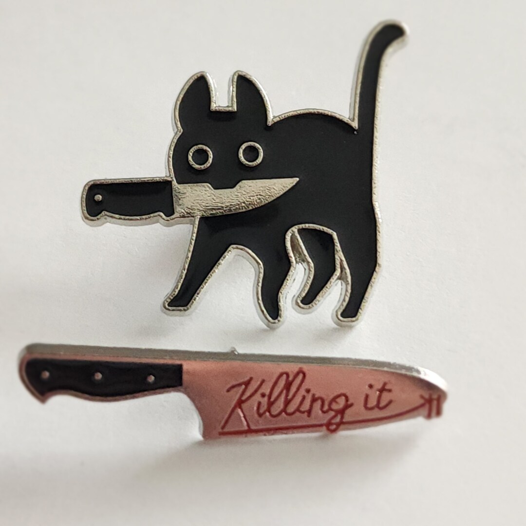 Cat and Dagger Pin - Etsy