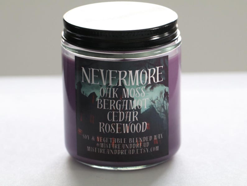 Nevermore: Halloween Horror Fan Soy Wax Scented Candle Phthalate Free ...