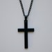 Black Cross Pendant With Black Chain - Etsy