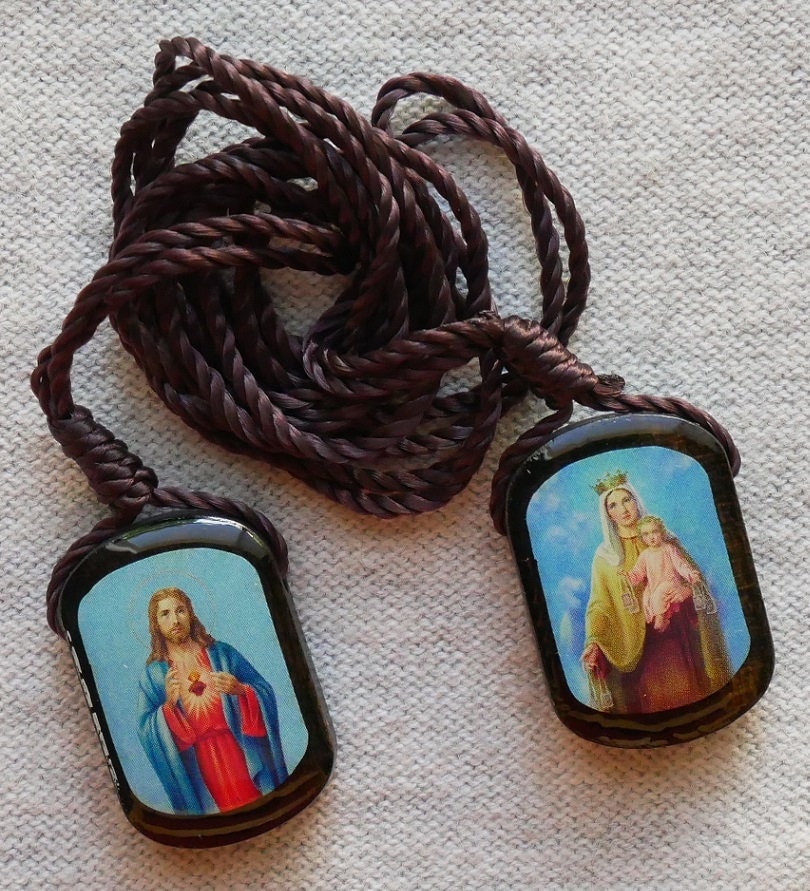 Mt Carmel / Sacred Heart of Jesus Rectangular Wood Scapular - Etsy