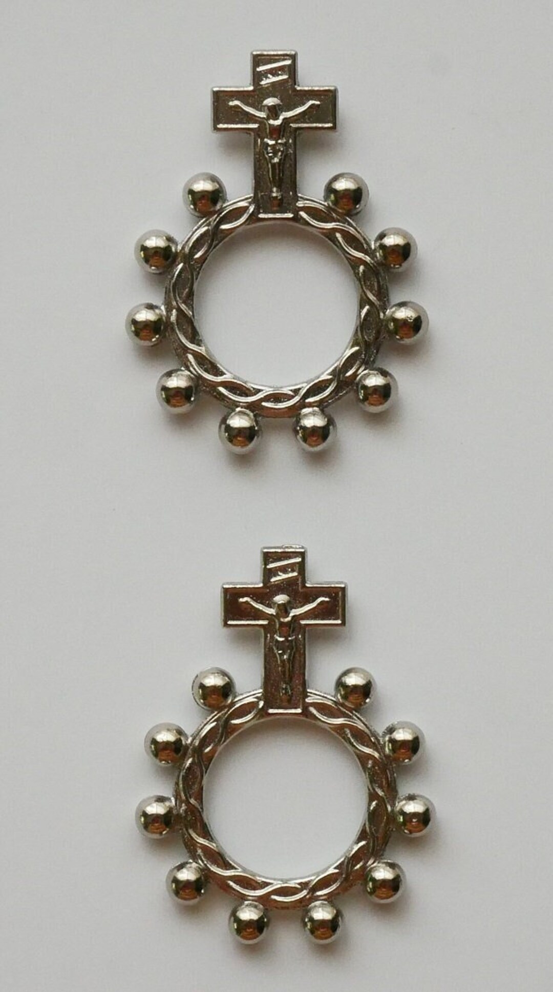 Silver Tone Finger ROSARY With Crucifix pack of 2 - Etsy