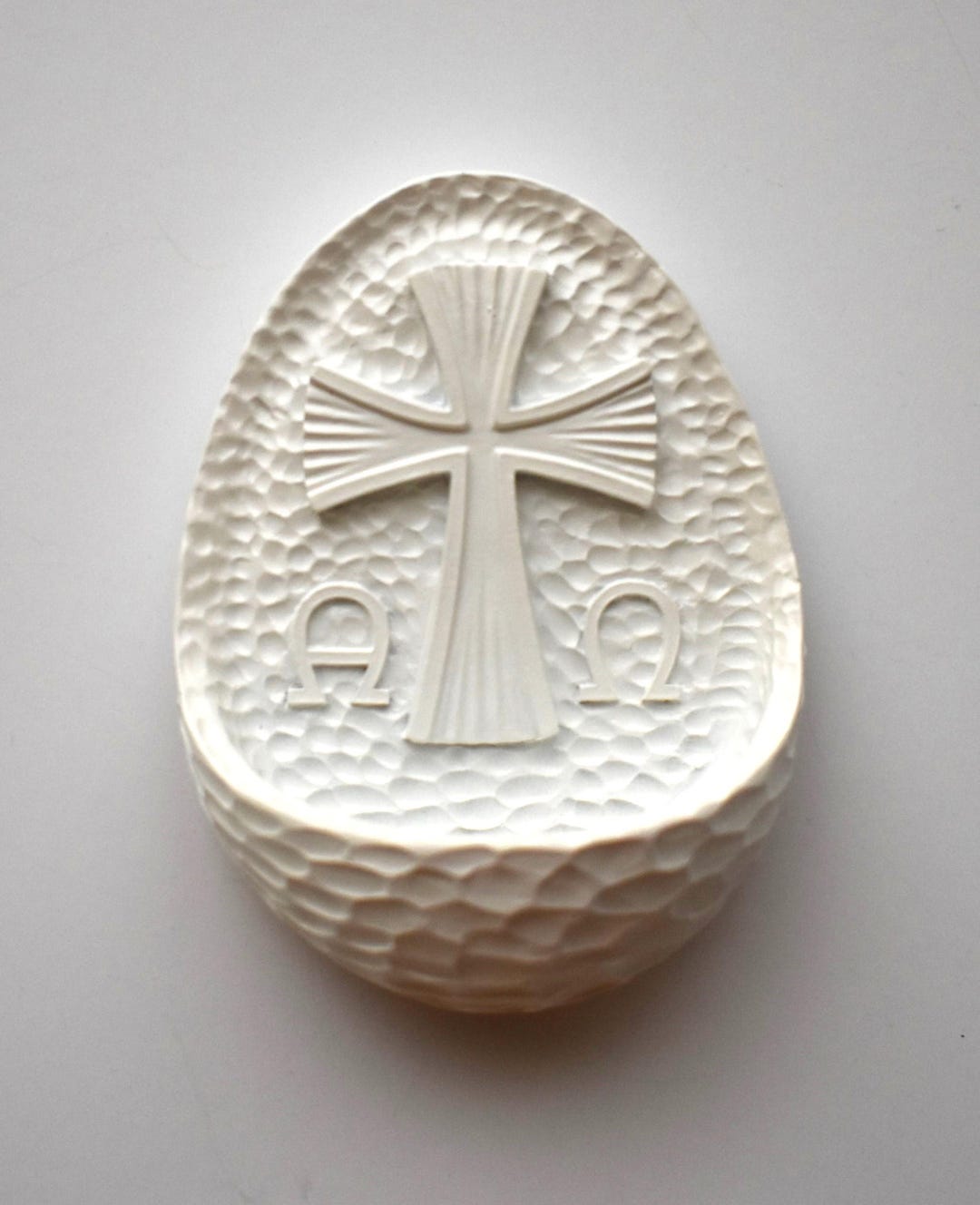 Cross Holy Water Font White Finish With Alpha Omega Symbols - Etsy
