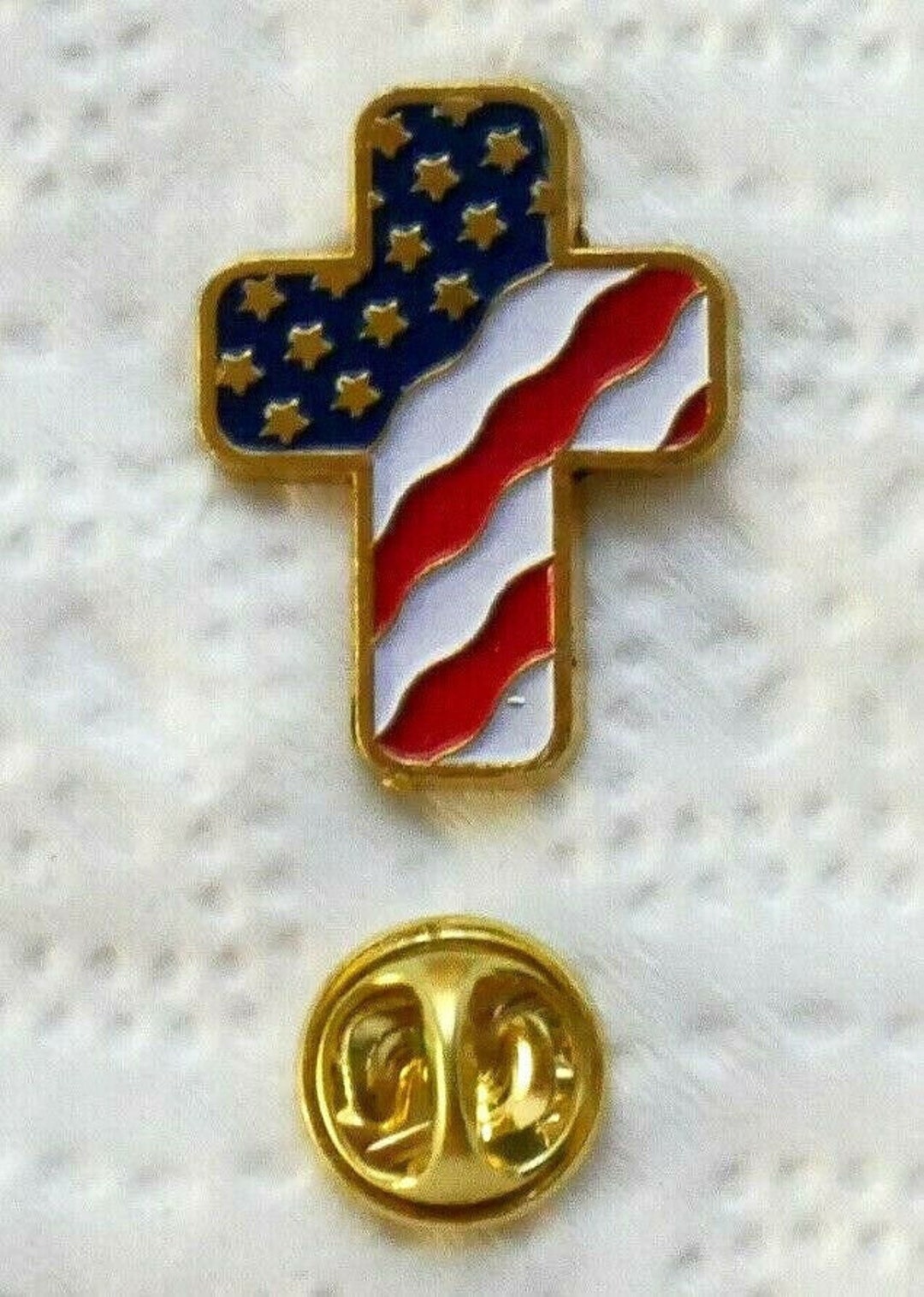 Us Flag Cross Lapel Pin Etsy