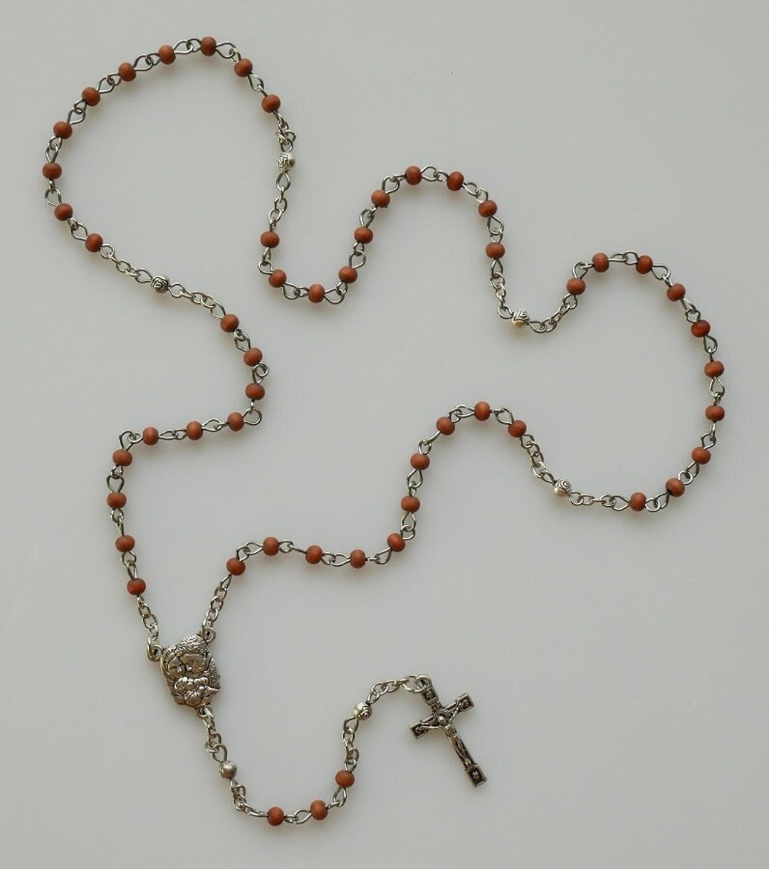 Holy Family / Holy Spirit Round Wood Beads Rosary Case Included - Etsy