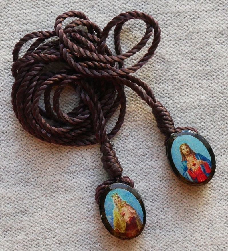 Mount Carmel / Sacred Heart of Jesus Oval Shape Wood Scapular - Etsy