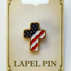 US Flag Cross Lapel Pin - Etsy