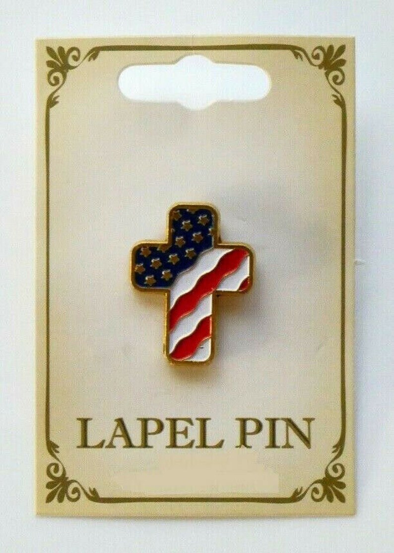 US Flag Cross Lapel Pin - Etsy