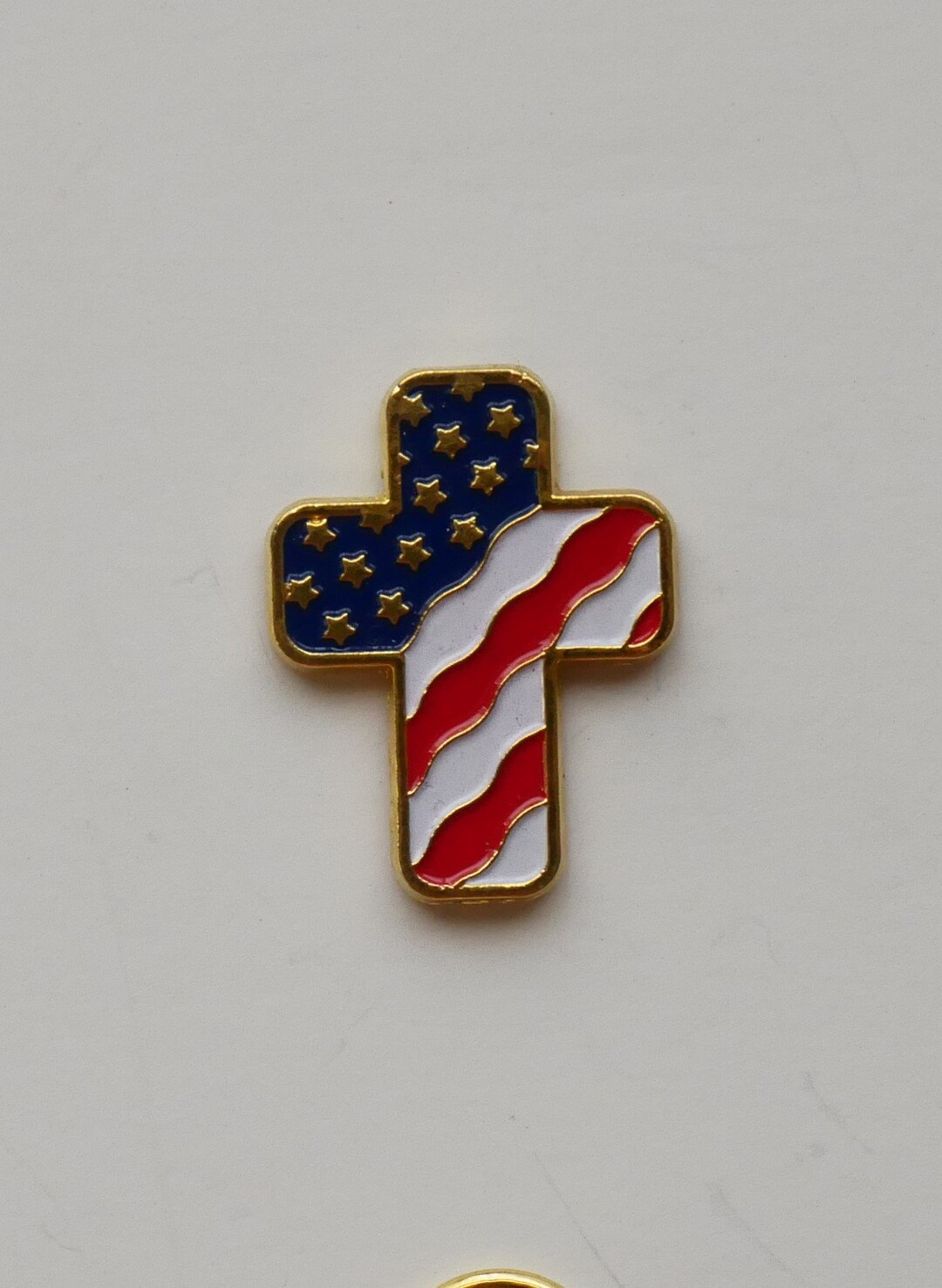 US Flag Cross Lapel Pin - Etsy