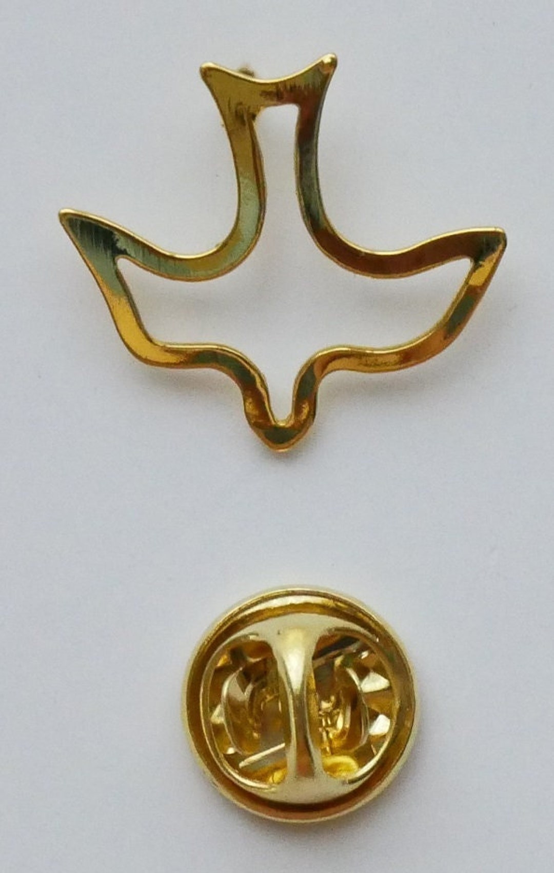 Gold Tone Cut Out Dove Lapel Pin - Etsy