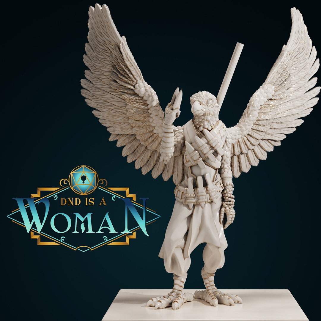 Female Aarakocra Monk Dnd Is A Woman 3d Printed Resin Etsy