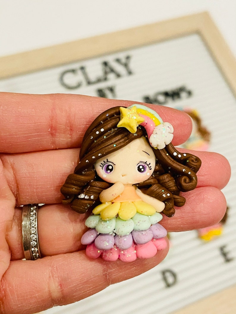 Rainbow Princess / Spring Clay for Hair Bow Center - Etsy