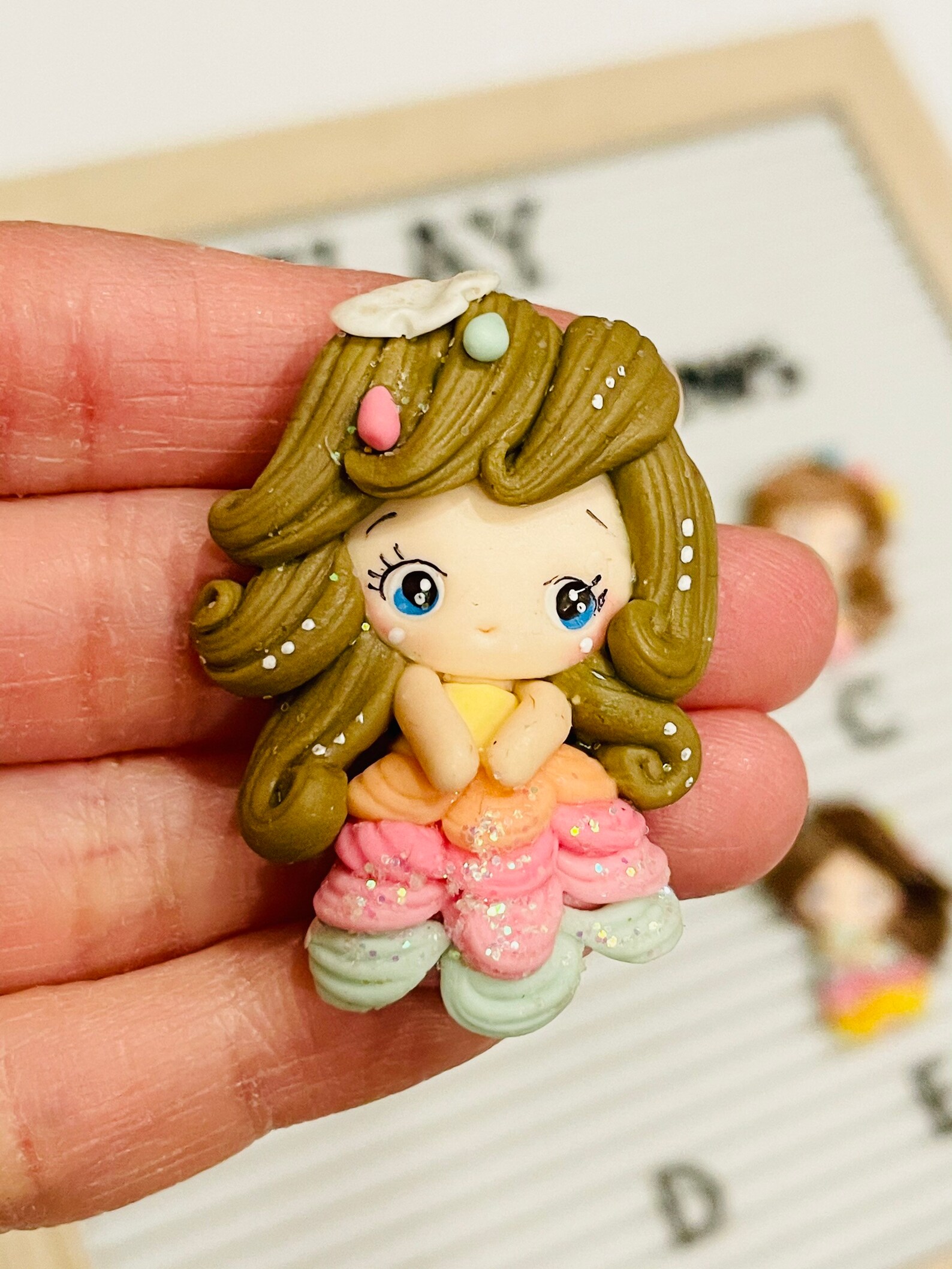 Rainbow Princess / Spring Clay for Hair Bow Center - Etsy