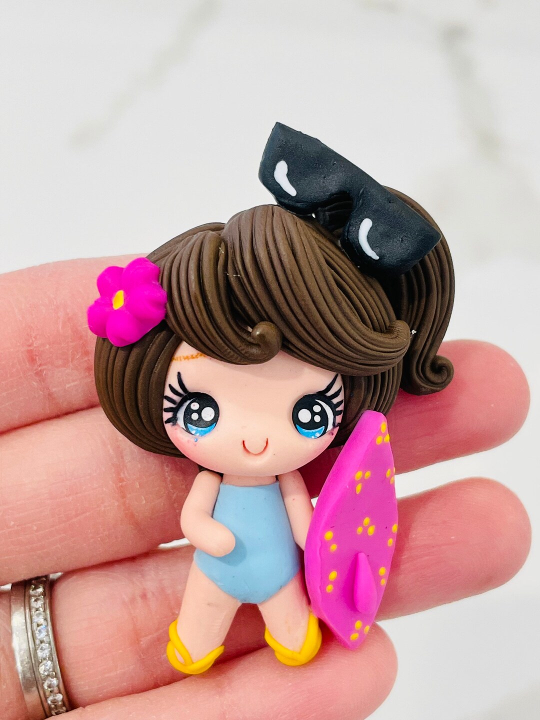 Beach Surfer Girl Inspired Clay for Hair Bow Center - Etsy