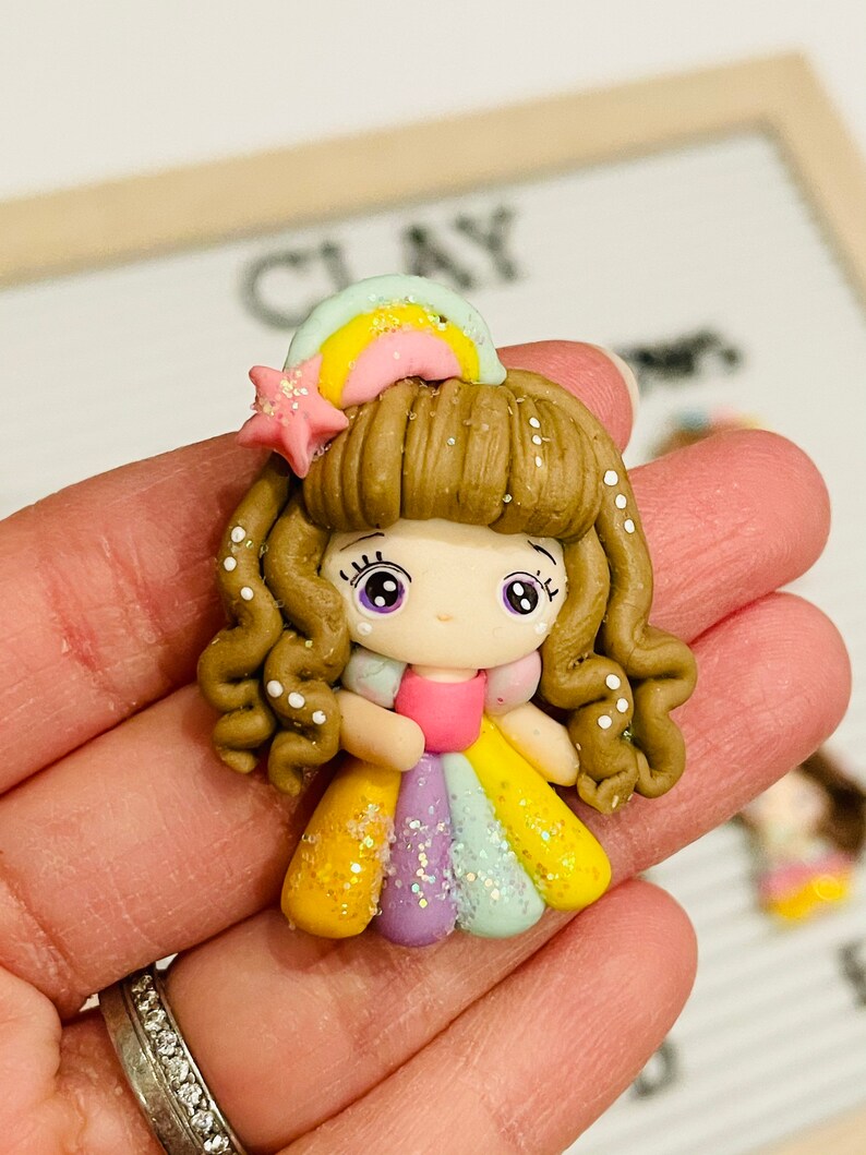 Rainbow Princess / Spring Clay for Hair Bow Center - Etsy