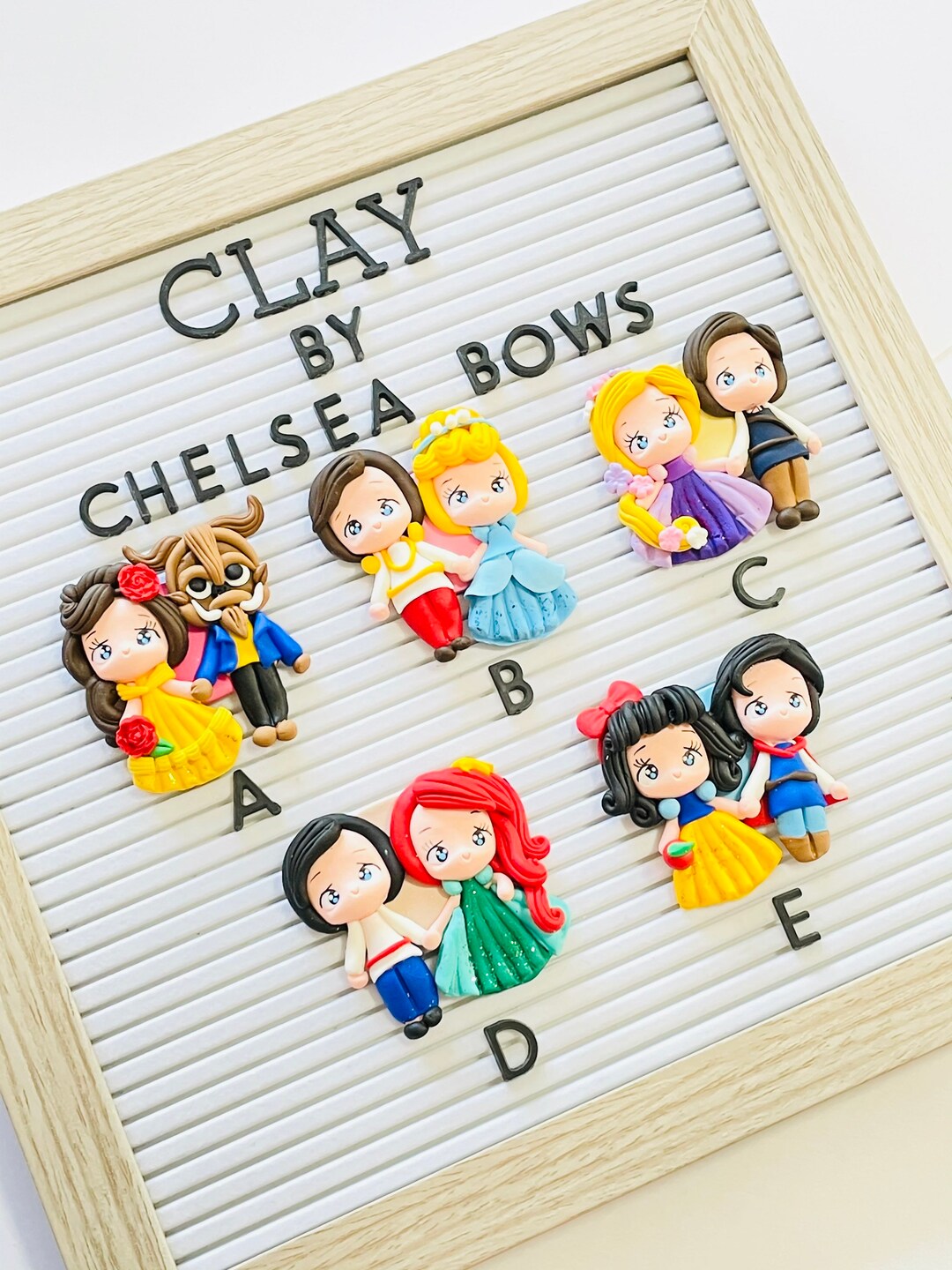 New in Stock Princess COUPLE Disney Inspired Clay for Bows - Etsy