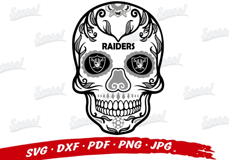 Oakland RAIDERS Sugar Skull Svg Oakland Raiders Svg Files | Etsy