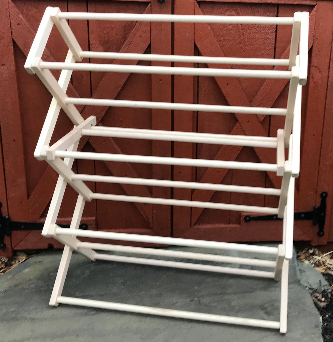 Maple Wood Laundry Drying Rack, Amish Made, 30" Wide - Etsy