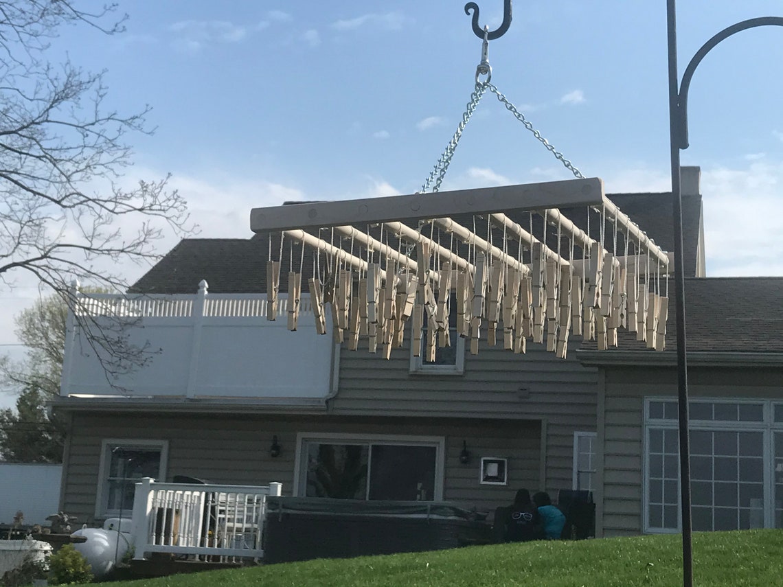 Wooden Clothespin Hanging Drying Rack Clip & Drip Style 49 or - Etsy ...