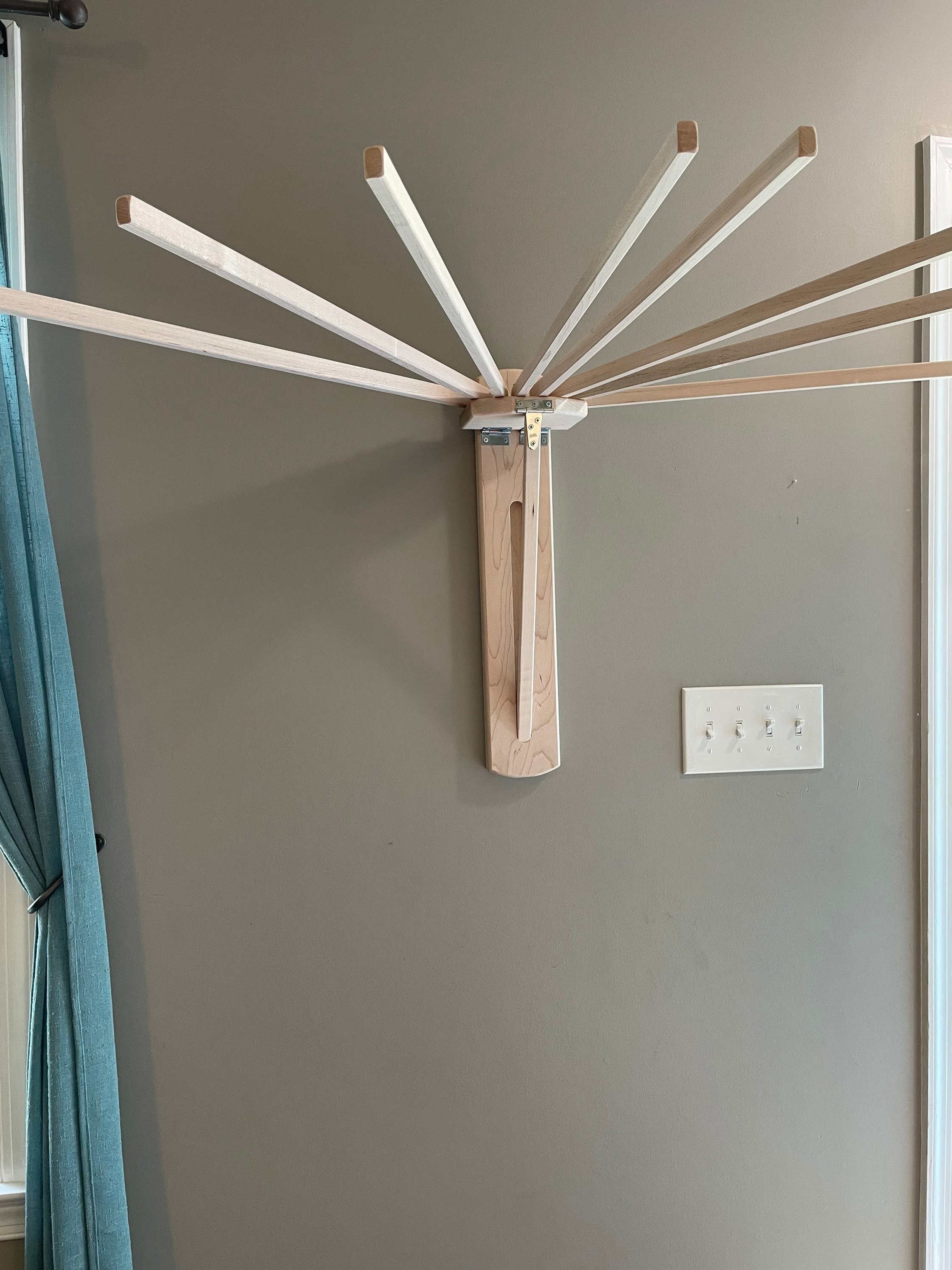 Wall Mount Clothes Drying Rack, Wooden Ladder Mount Holds 250 Lbs Amish ...
