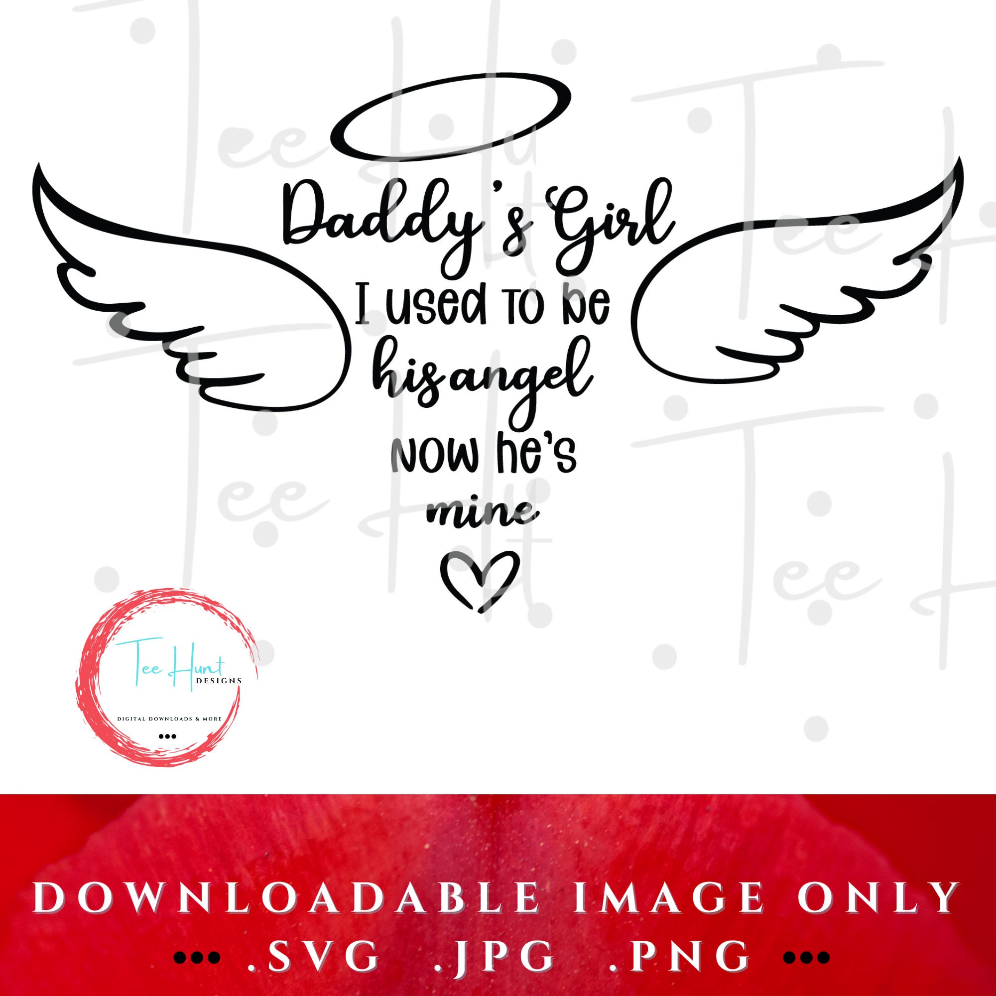 Daddy's Girl Memorial Angel Wings SVG Tribute to Dad, Loving Memory ...