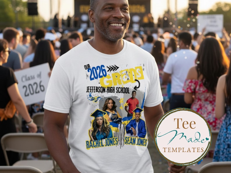 Class of 2026, Graduation Shirt, Canva Template, Sibling Grads, Twins ...