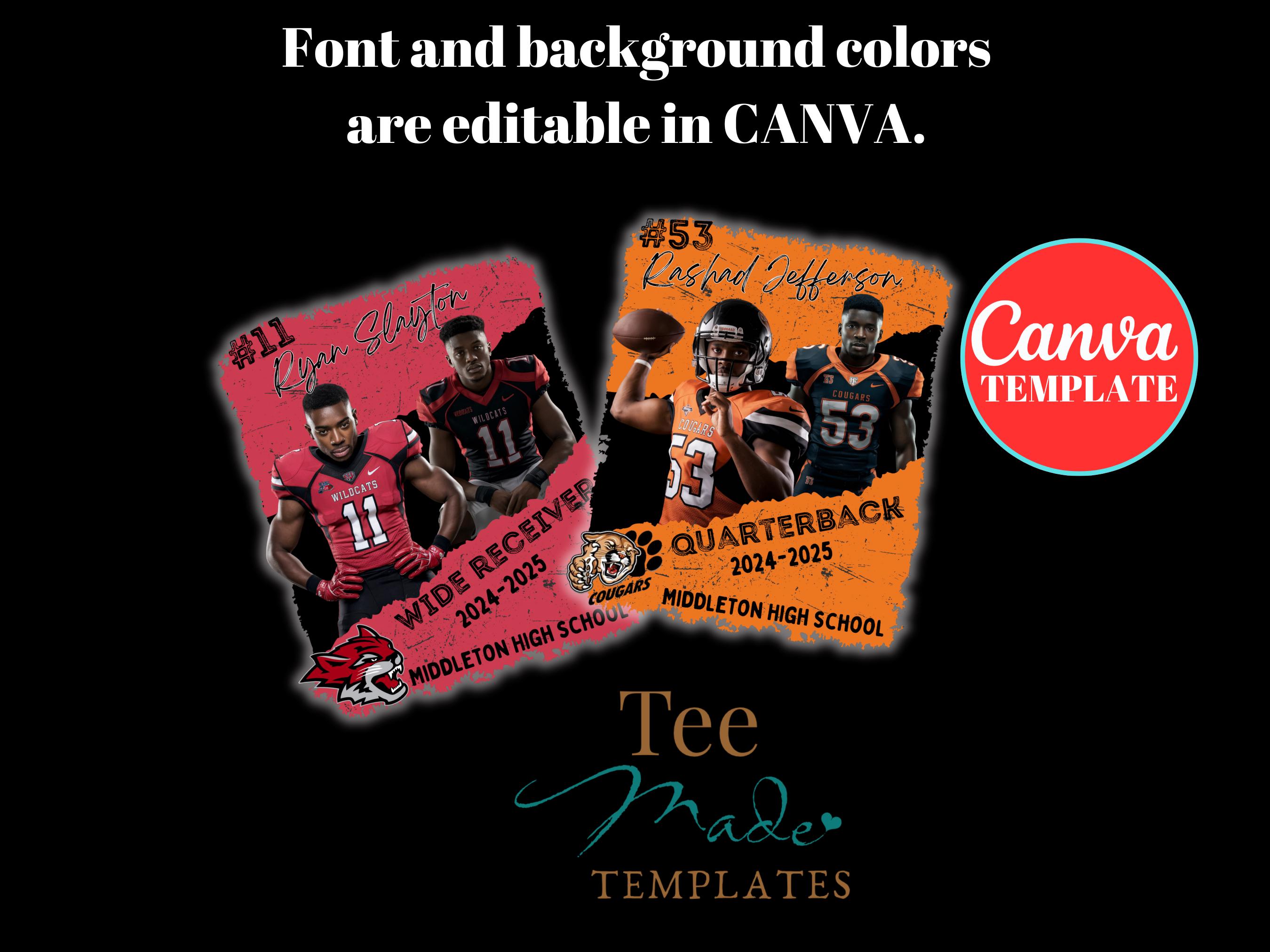 3D Football Tshirt Template, Canva Template, Editable Gameday Shirt ...
