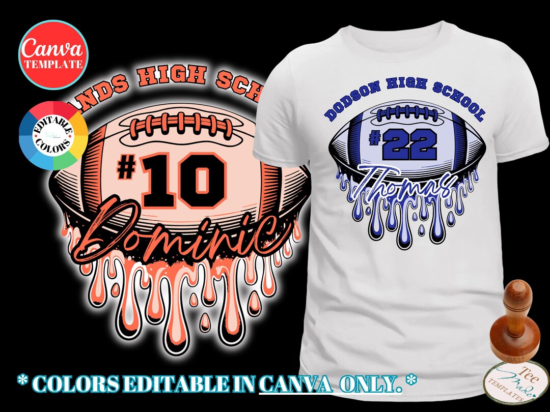 Football Gameday Shirt Design, Canva Template, FB Mom Tshirt, Drip ...