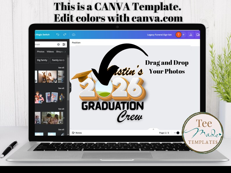 2026 Graduation Squad Canva Template, DIY Photo Graduation Shirt Design ...