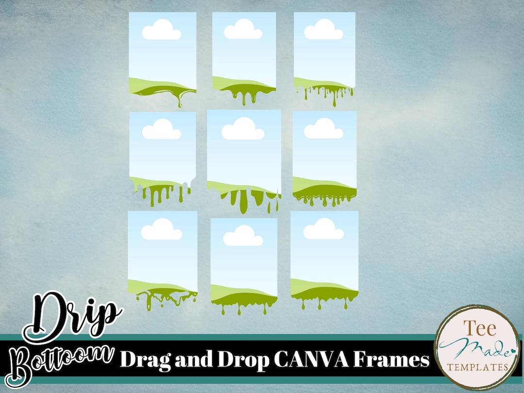 Canva Frame Template, Soften Edge, Drip Photo Bottom, Dripping Paint ...