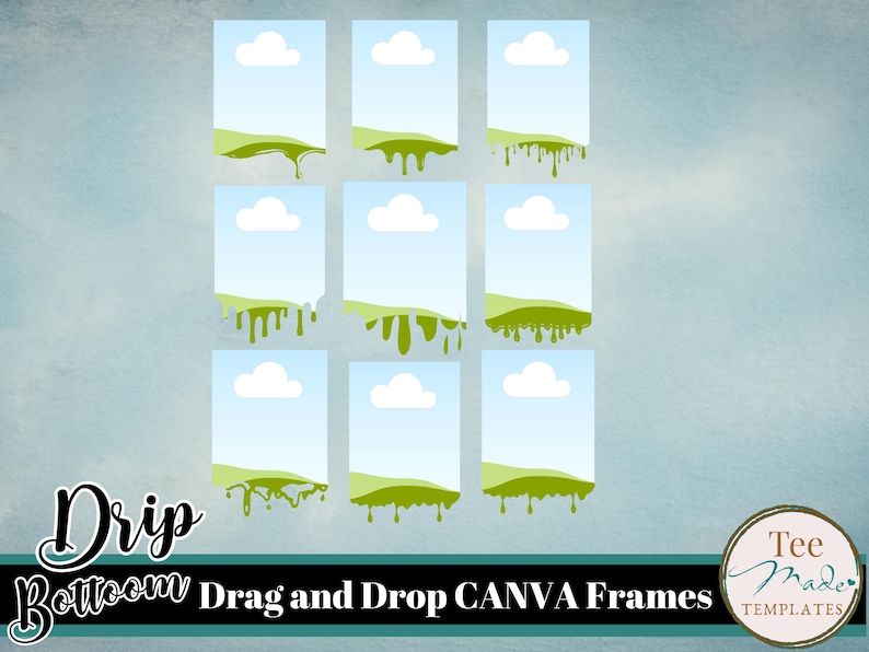 Canva Frame Template, Soften Edge, Drip Photo Bottom, Dripping Paint ...