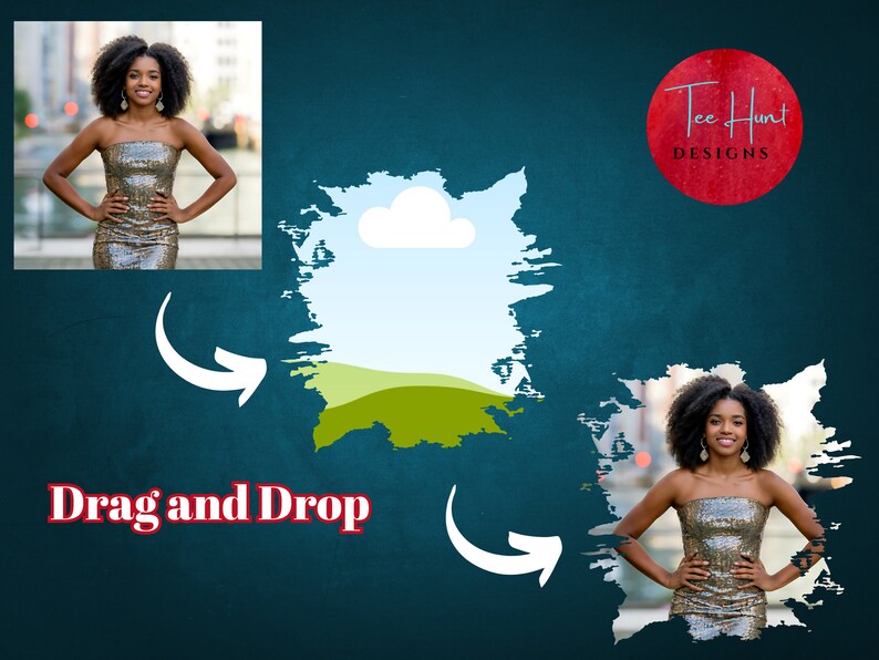 Canva Frames Templates, Distressed Square Frame Bundle, Customizable ...