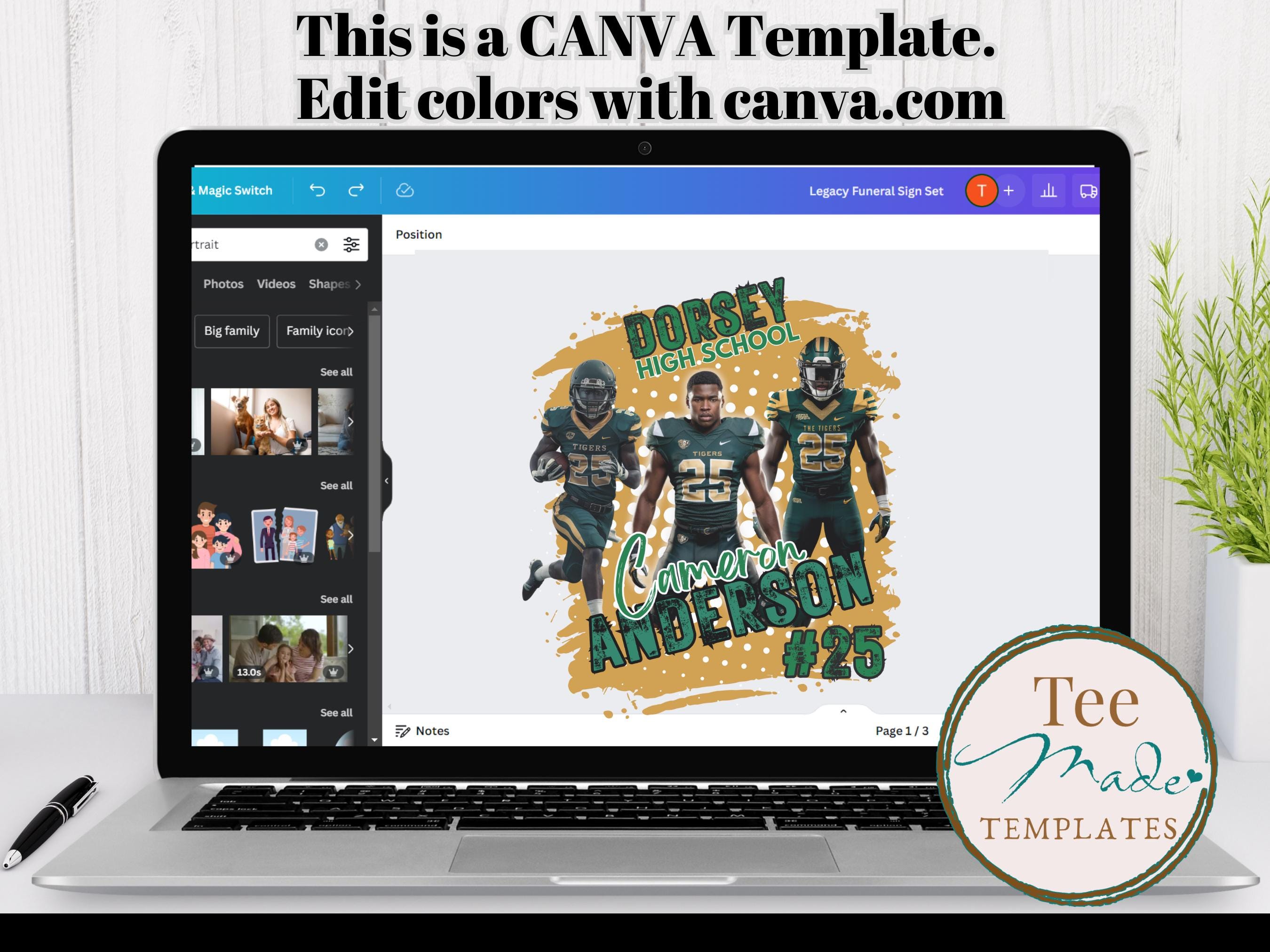 Football Tshirt Design, Canva Template, Editable Gameday Tshirt ...