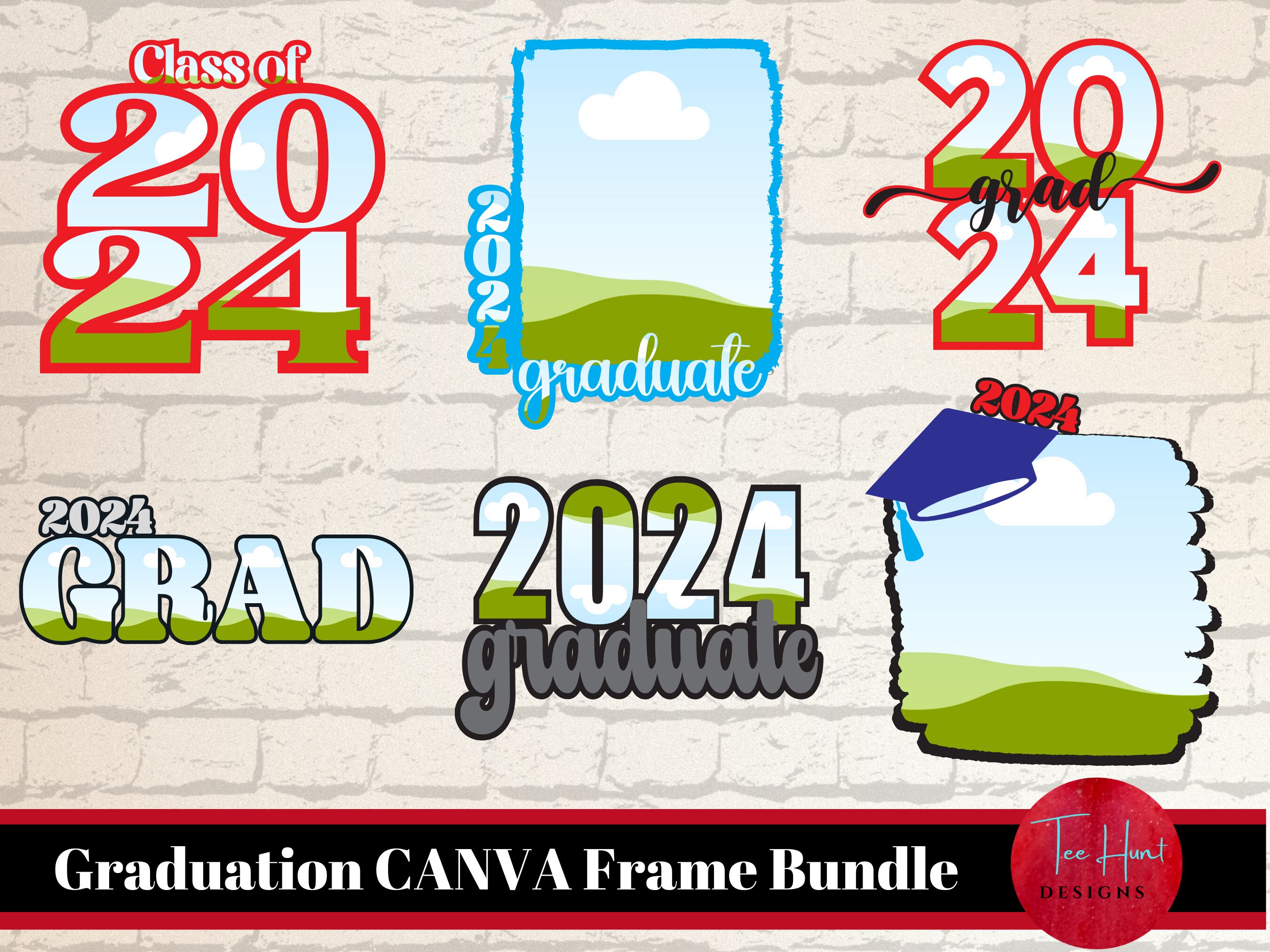 Senior 2024 Canva Template Bundle, Canva Frames, Graduation Frame ...