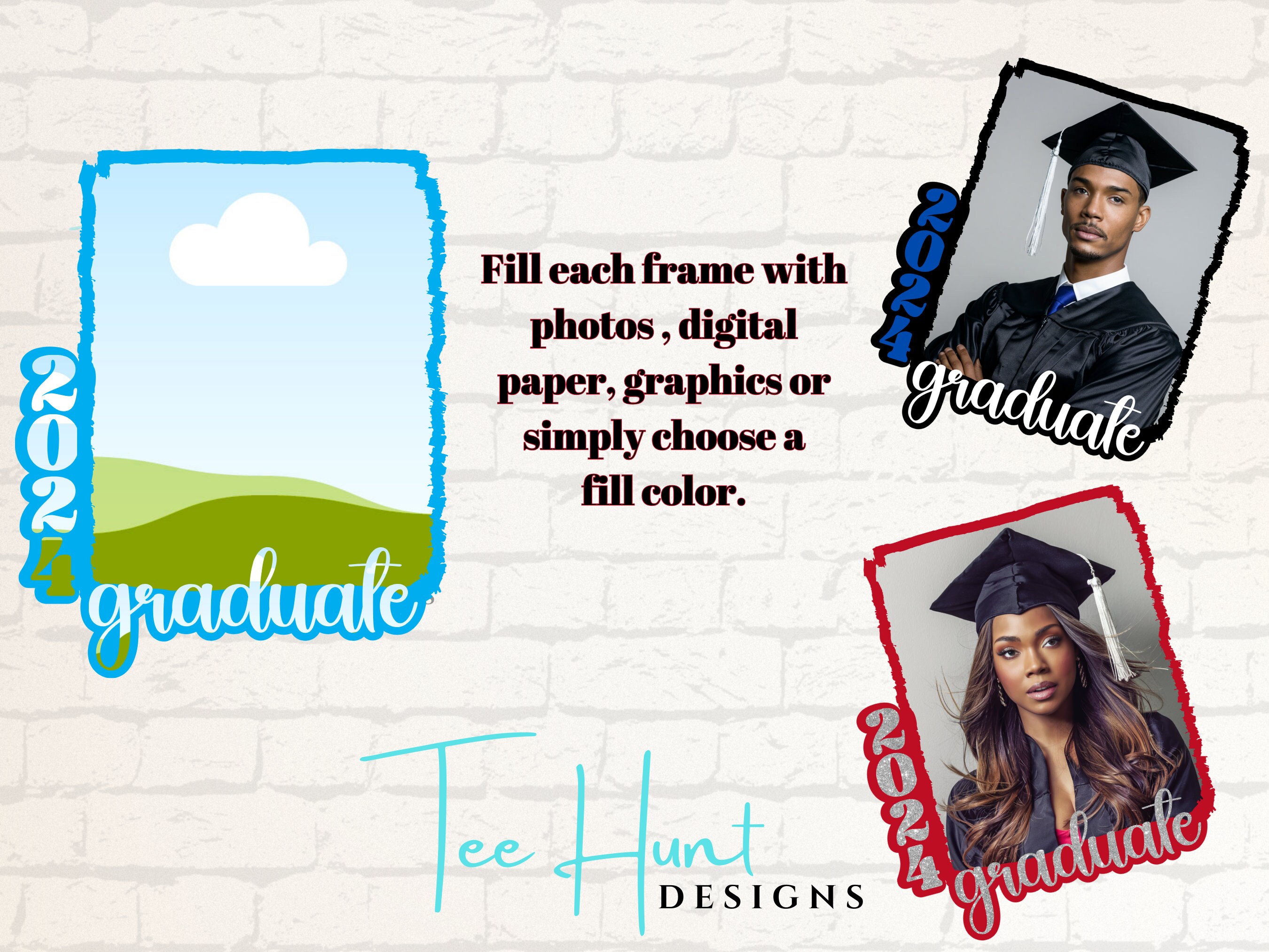 Senior 2024 Canva Template Bundle, Canva Frames, Graduation Frame ...