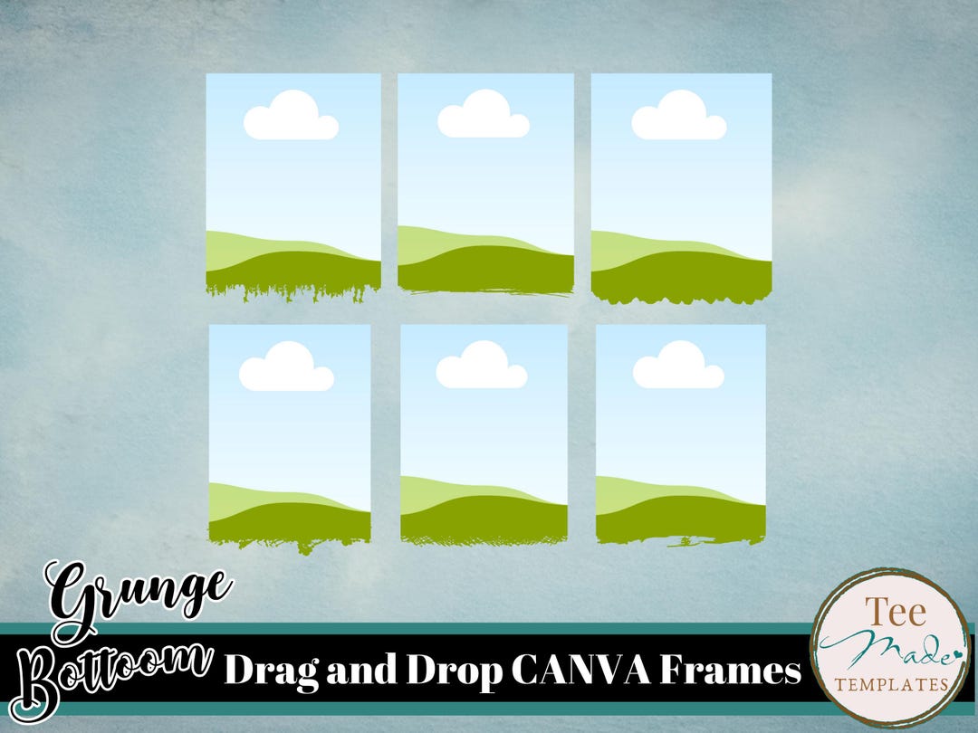 Distressed Canva Frames Template, Soften Edge, Grunge Photo Bottom ...